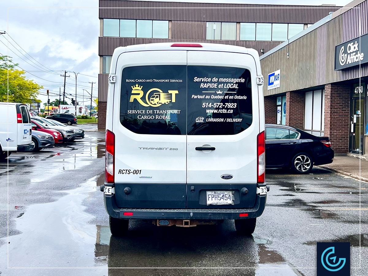 Van lettering on a 2020 Ford Transit T250 Medium Roof for the transport ...