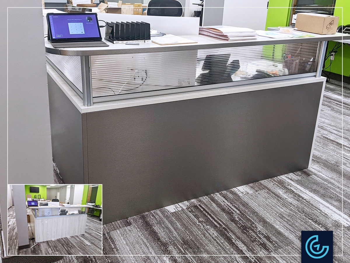 Color-change wrap for the front desk of the security company Securo ...