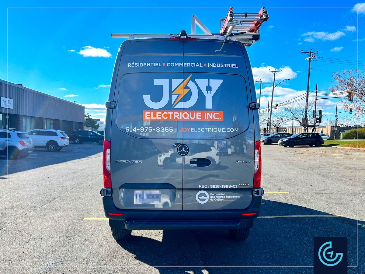 Electrician vehicle lettering on a van 2022 Mercedes-Benz Sprinter High ...