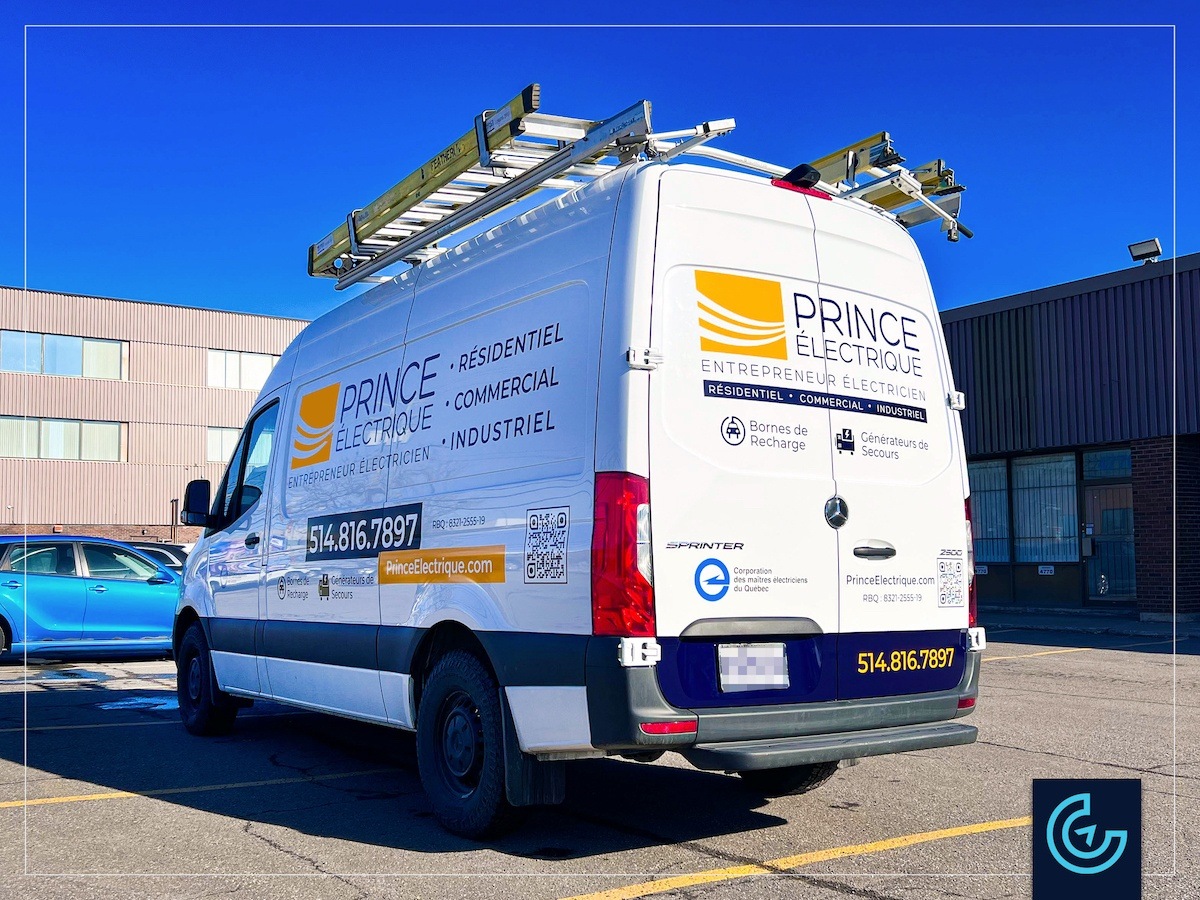 Electrician van lettering on a 2023 Mercedes-Benz Sprinter High Roof ...